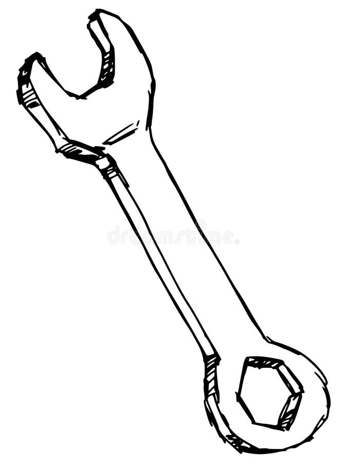 Wrench stock vector. Illustration of technical, hand - 43210048