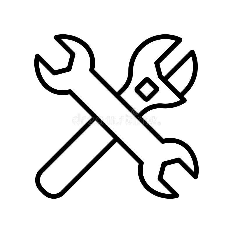 Wrench and Spanner Icon Service and Repair Logo Stock Vector - Illustration of industrial ...