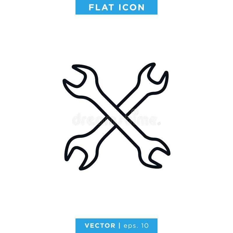 Wrench, Spanner Icon Vector Logo Design Template. Tools, Repair ...