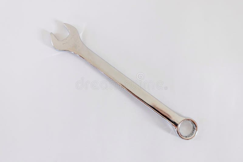 A Wrench or Spanner Isolated on a White Background. Mechanical Tool ...