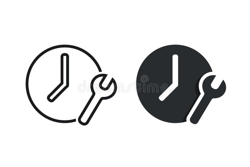 Wrench Time Icon. Illustration Vector Stock Vector - Illustration of ...
