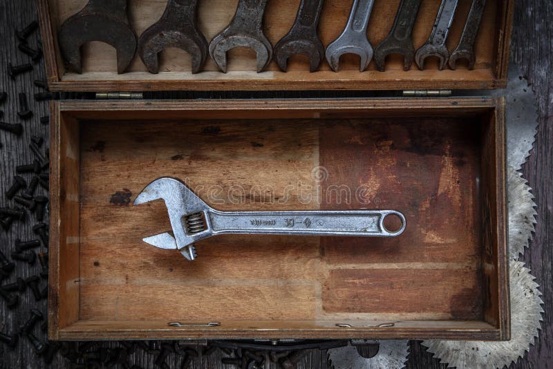 Wrench stock image. Image of mechanic, vintage, hand - 71396271