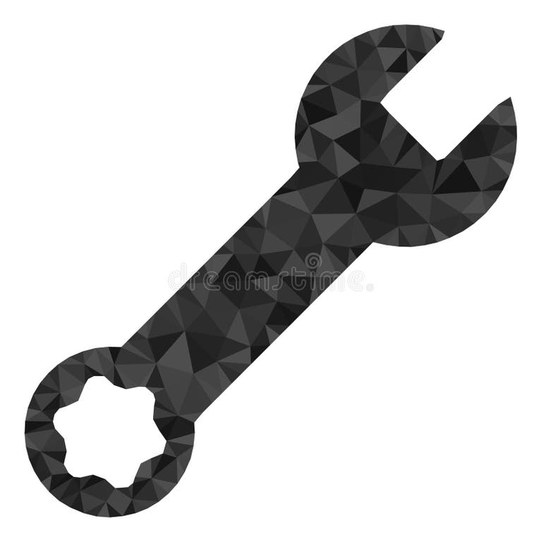 Wrench Tool Lowpoly Icon stock vector. Illustration of technology ...