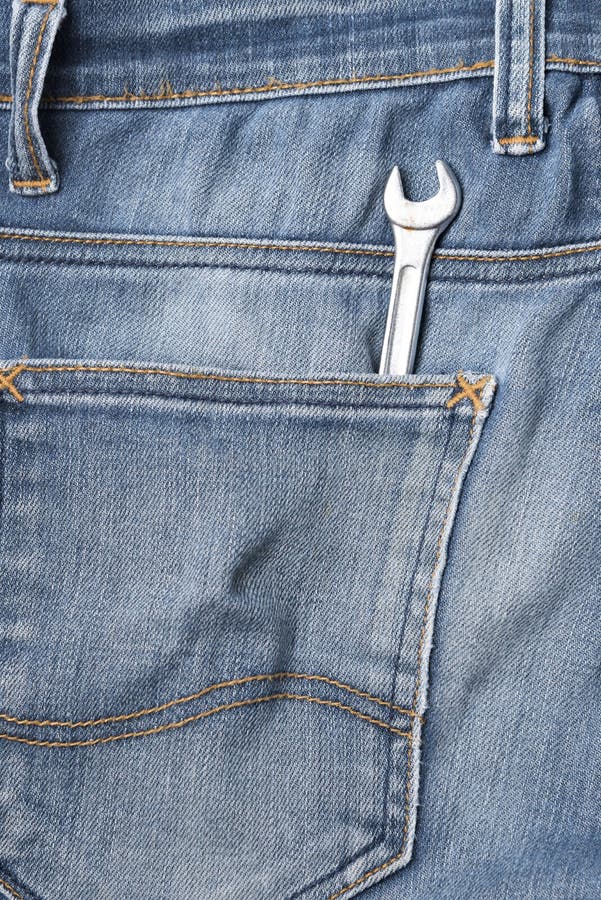 Tools on a pants pocket stock image. Image of instruments - 23964625
