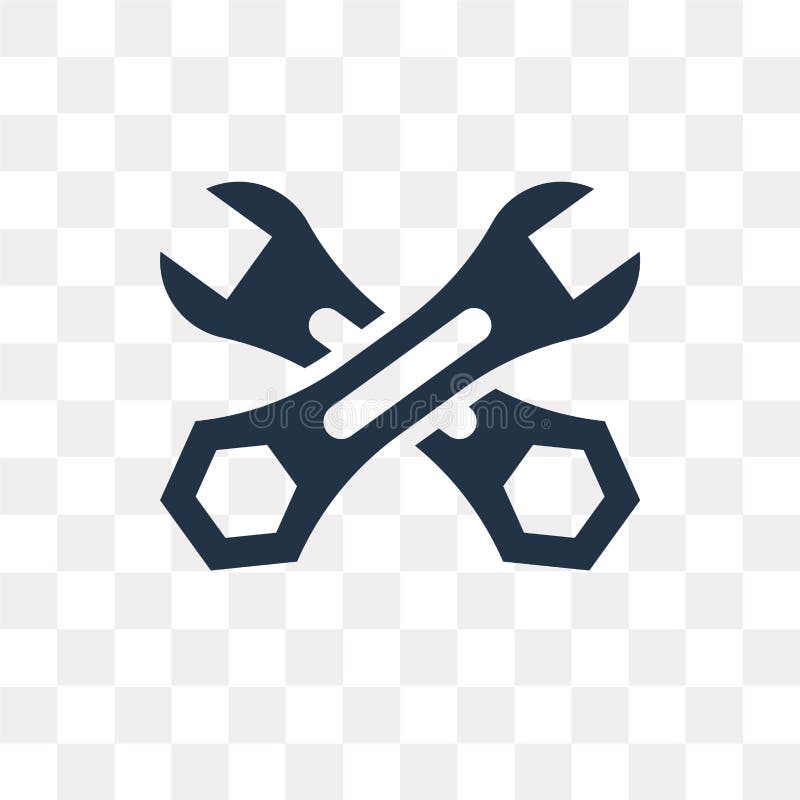 Wrench Vector Icon Isolated on Transparent Background, Linear Wrench ...