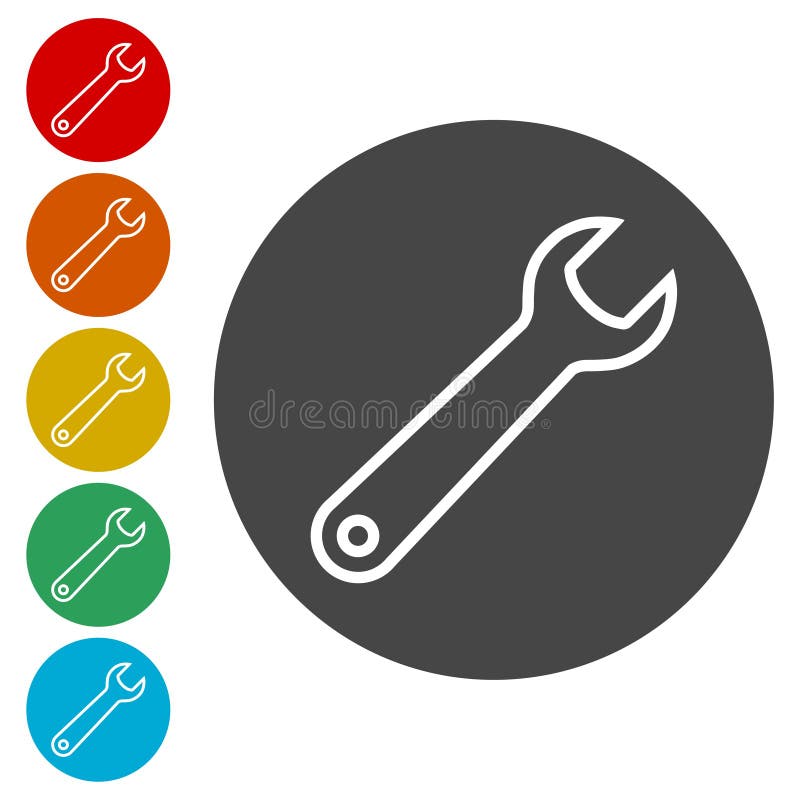 Wrench vector icons set stock vector. Illustration of engineer - 135577602