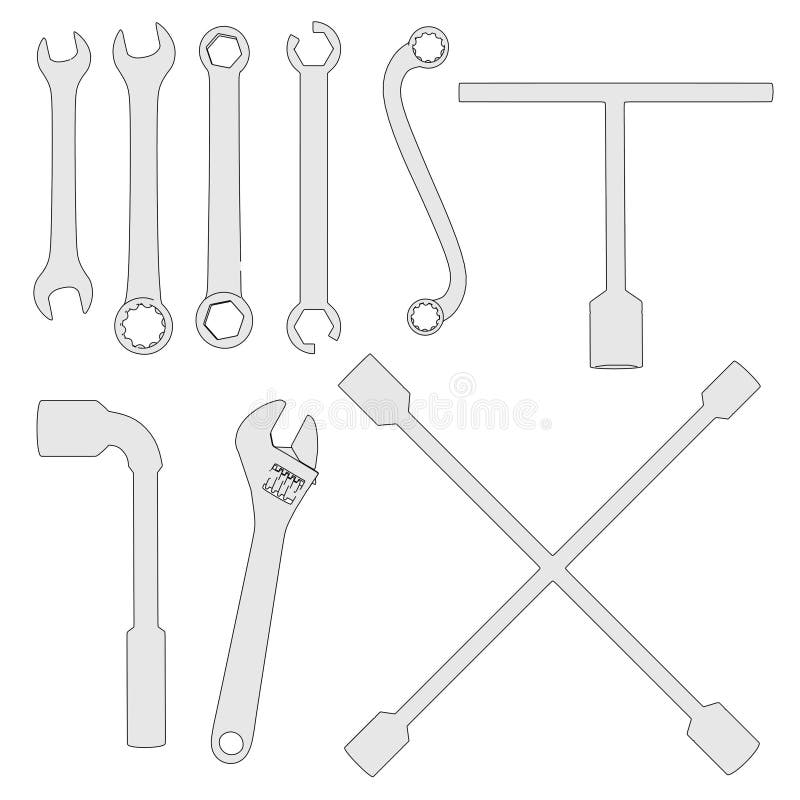 Wrenches stock illustration. Illustration of draw, cartoon - 54945655