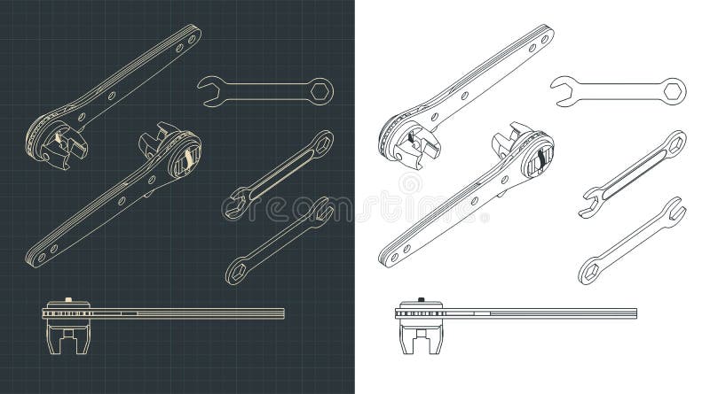 Wrenches Drawings Illustration Stock Vector - Illustration of repair ...