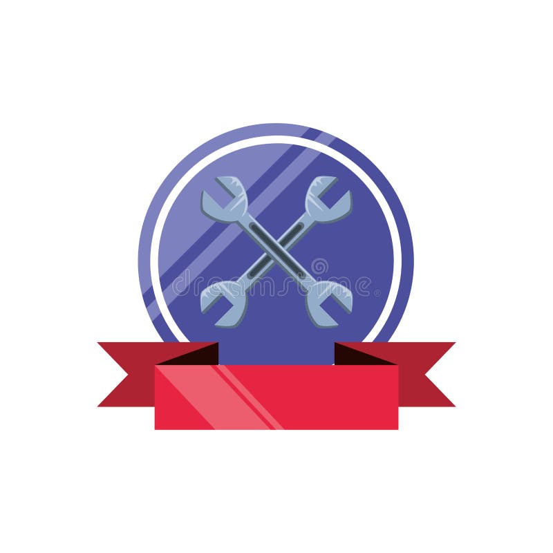 Wrenches Tools Crossed with Ribbon Stock Illustration - Illustration of ...