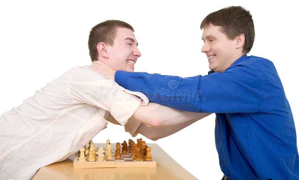 Wrestling boys ang chess stock image. Image of isolated - 7823049
