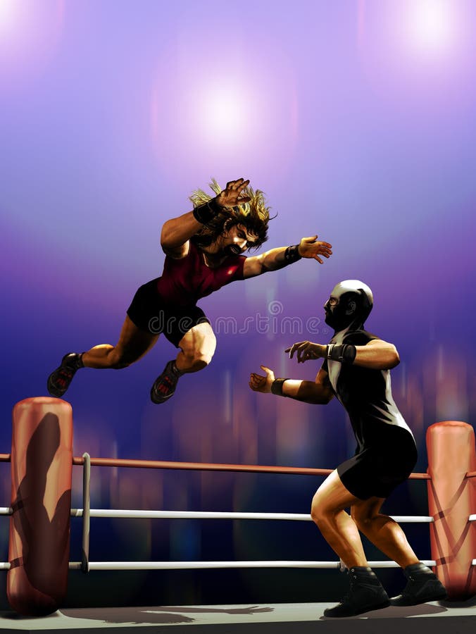 Wrestling combat stock illustration. Illustration of martial - 45696417
