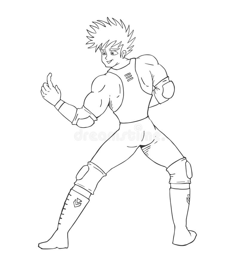 Wrestling fighter draw stock vector. Illustration of takedown - 265880595