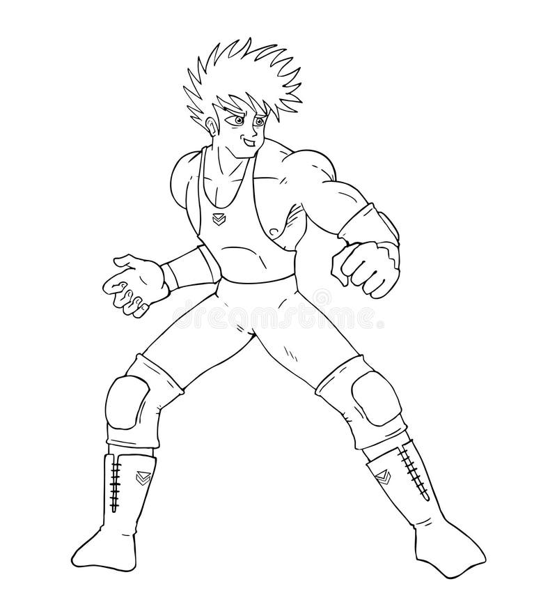 Wrestling fighter draw stock vector. Illustration of isolated - 265880621