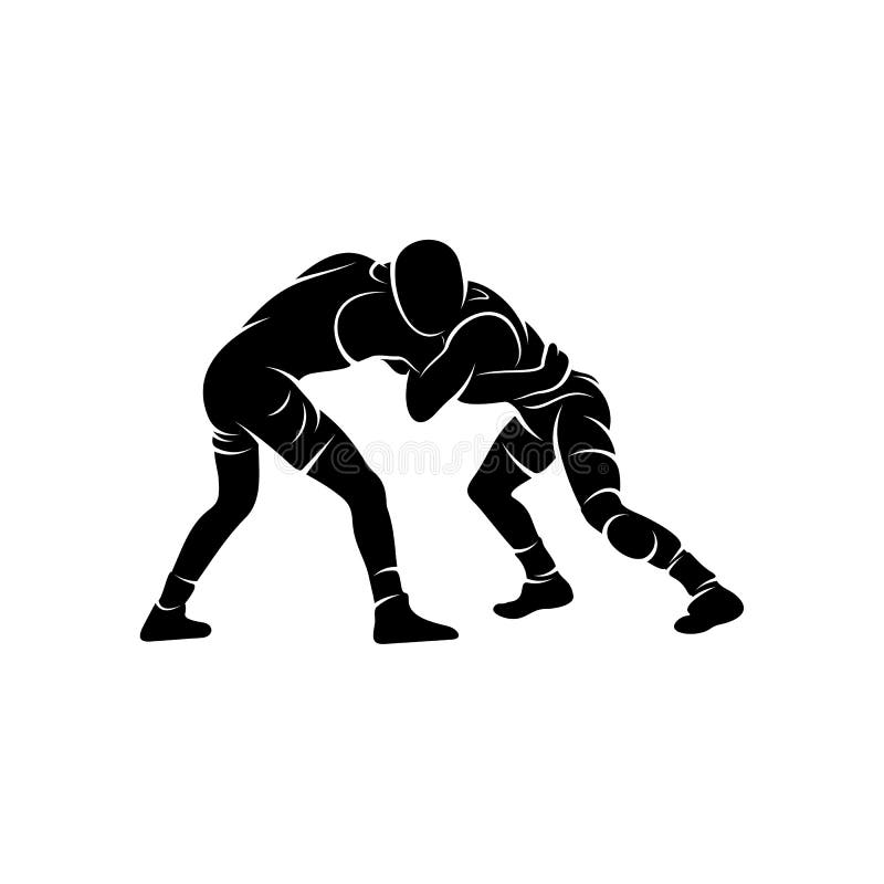 Wrestling Logo Vector Template, Illustration Symbol, Silhouette Design ...
