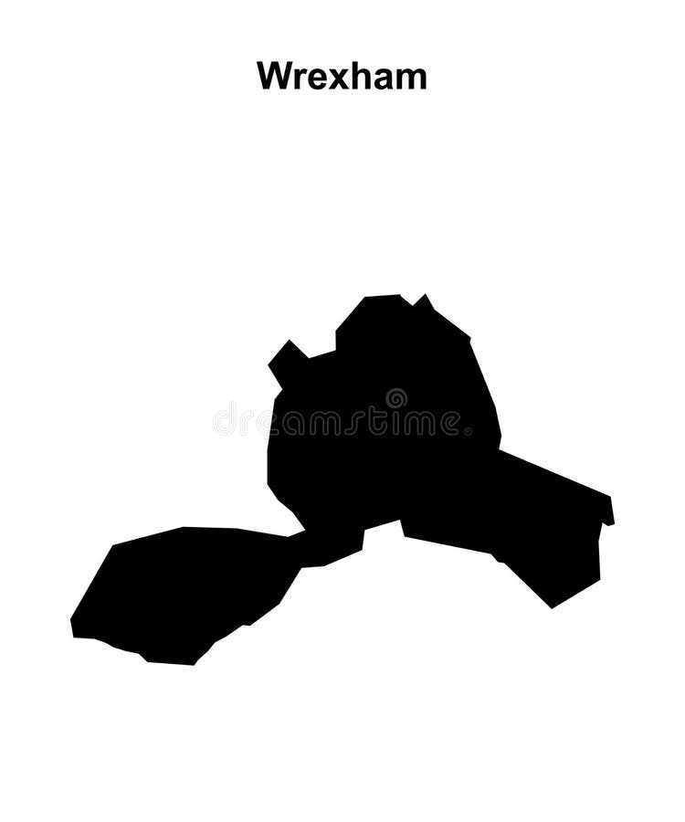 Wrexham outline map stock vector. Illustration of wales - 360691578