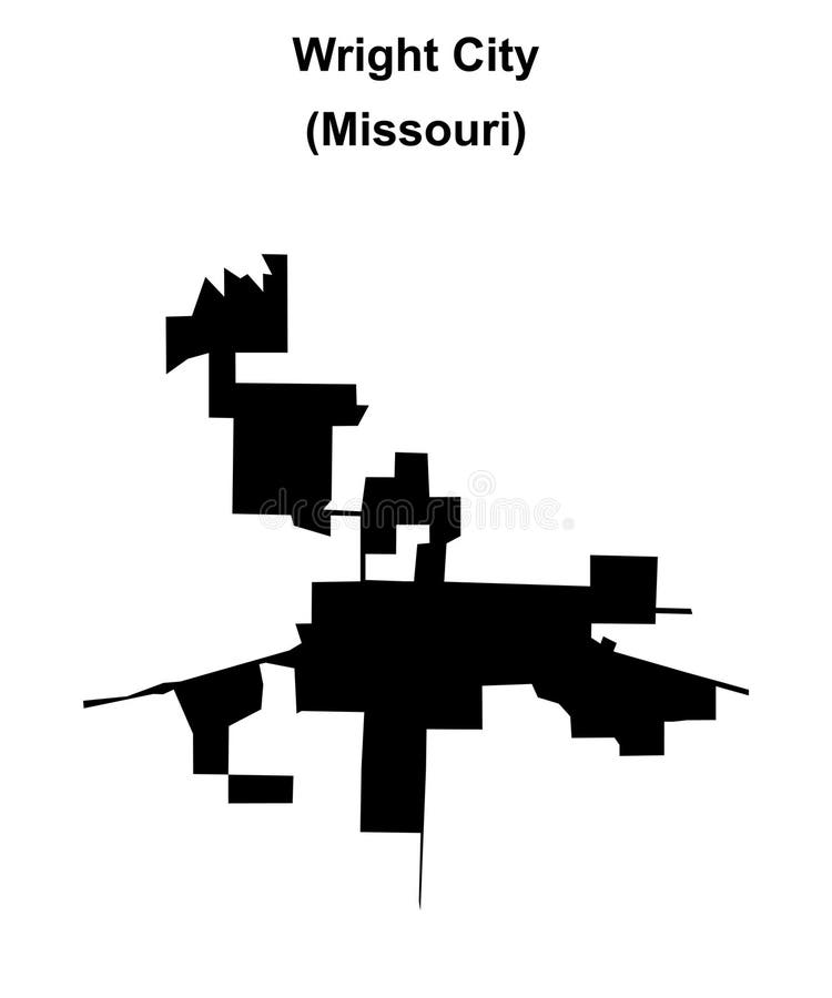Wright City outline map stock illustration. Illustration of icon ...