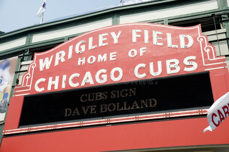Wrigley Field Sign editorial stock photo. Image of wrigley - 19545458