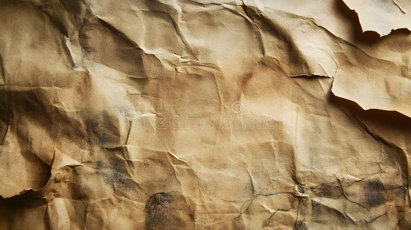 Wrinkled Aged Paper Texture with Natural Brown Tones Stock Illustration ...