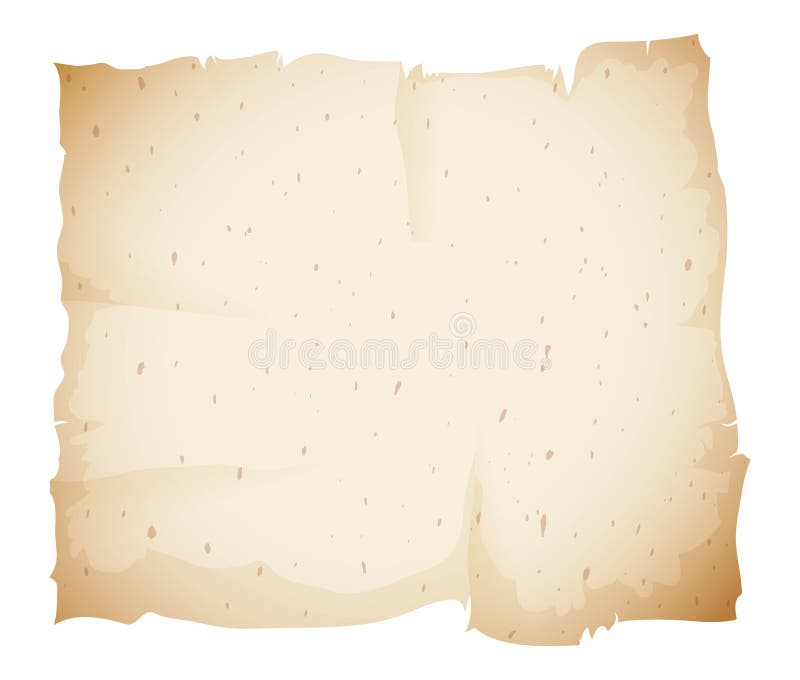 Wrinkled and Aged Scroll Page with Blank Space, Vector Illustration ...