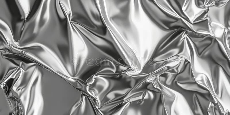 Wrinkled Aluminum Foil Texture with Reflective Silver Highlights ...