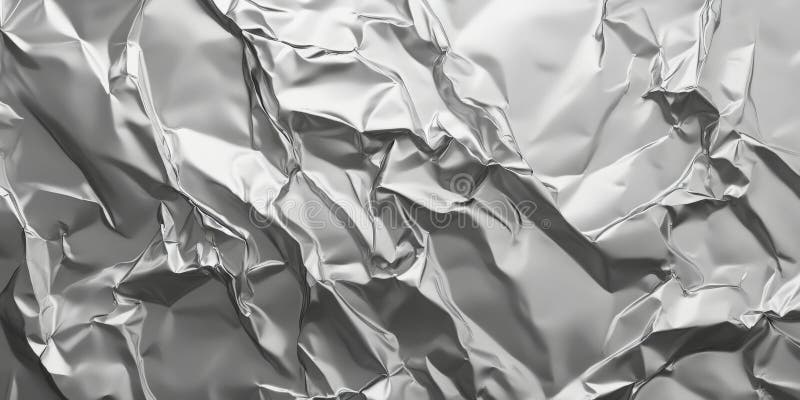Wrinkled Aluminum Foil Texture with Reflective Silver Highlights ...