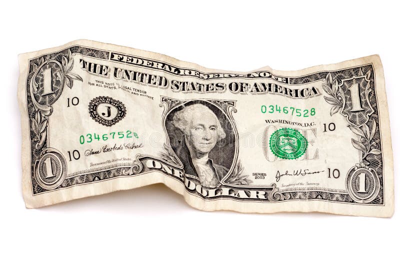 A Wrinkled American Dollar Bill Stock Photo - Image of bank, money ...