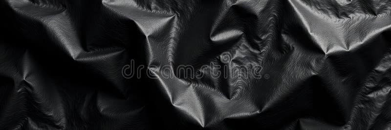 Wrinkled Black Metallic Foil, Highlights and Shadows Create Depth ...