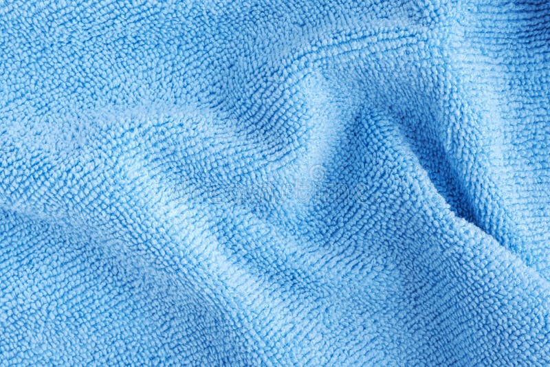 Wrinkled Blue Microfiber Cloth Texture of Microfiber Towel Colored in ...