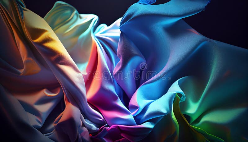 Wrinkled Color Fabric Generative AI Stock Illustration - Illustration ...