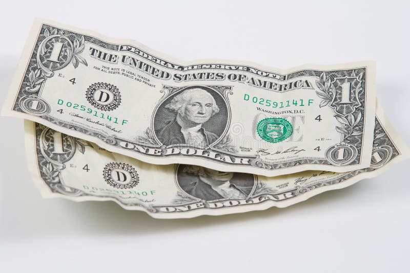 A Wrinkled American Dollar Bill Stock Photo - Image of bank, money ...