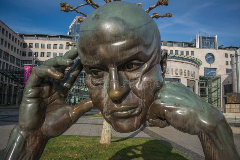 Wrinkled Face of Frustration Statue Stuttgart Friedrichsbau Editorial ...