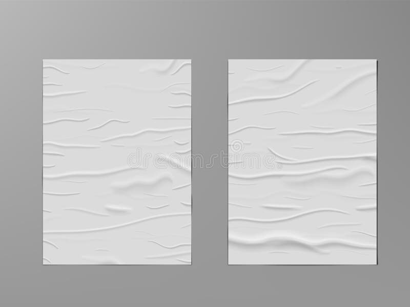 Wrinkled Glued Paper Poster Ready for Content Stock Vector ...