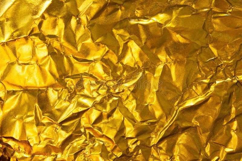 Wrinkled Gold Foil Texture Background. Crumpled Art Gold Foil Texture ...