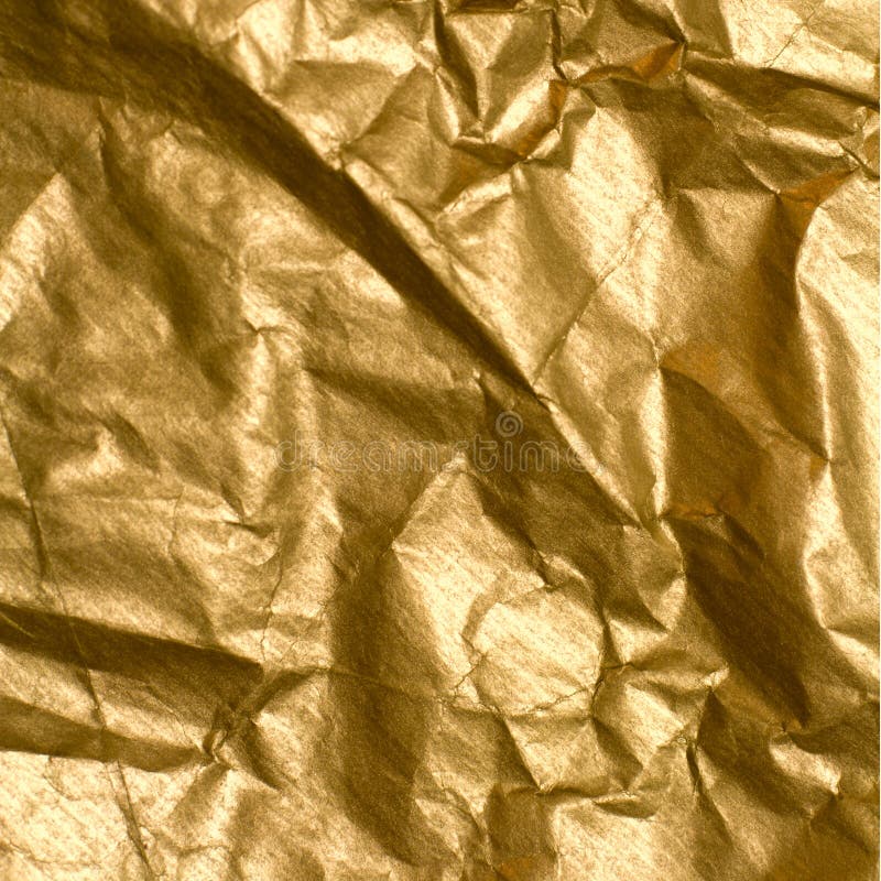 Wrinkled Golden Paper Texture Stock Image - Image of bronze, wrinkled ...