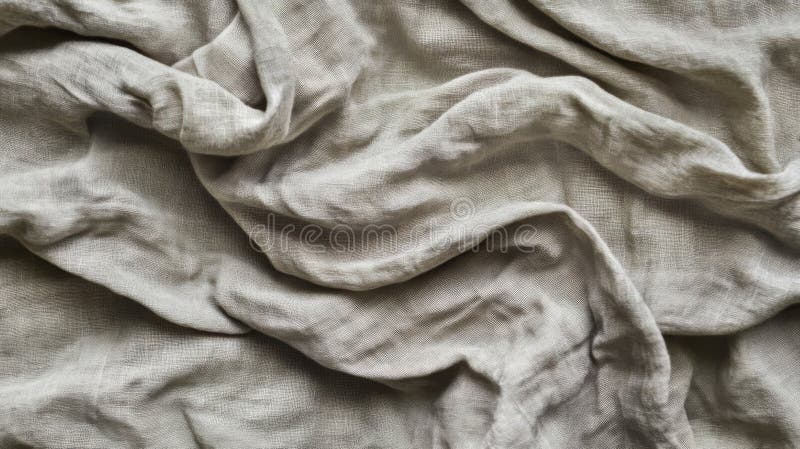 Wrinkled Grey Linen Fabric Texture Stock Illustration - Illustration of ...