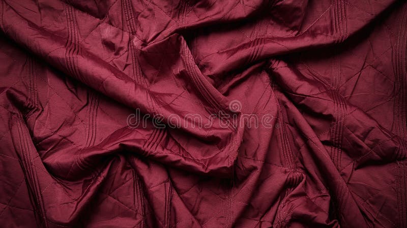 Wrinkled Maroon Fabric with Geometric Patterns on Dark Textured ...