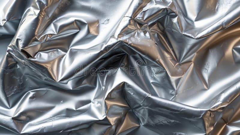 Wrinkled Matte Aluminum Foil Texture Tinfoil with Stock Image - Image ...