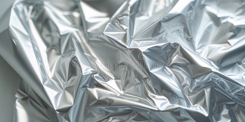 Wrinkled Metallic Silver Vacuum Plastic Wrap Film Packaging Texture ...