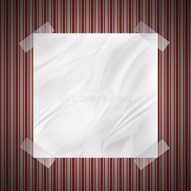 Wrinkled Note on wall stock illustration. Illustration of document ...