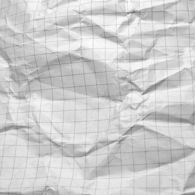 White Grid Math Paper Wrinkled Texture Background Stock Photo - Image ...