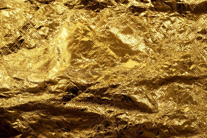 Wrinkled Paper Gold Foil Texture Background Stock Photo - Image of ...