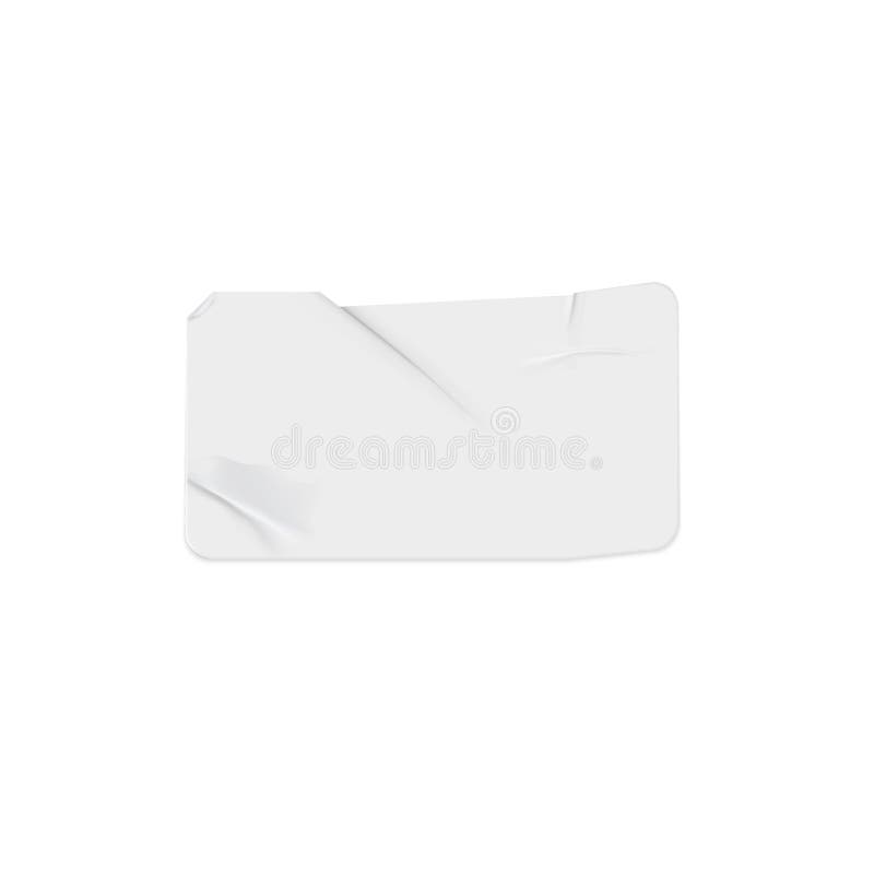 Wrinkled Paper Sticker Vector Illustration Stock Illustration ...