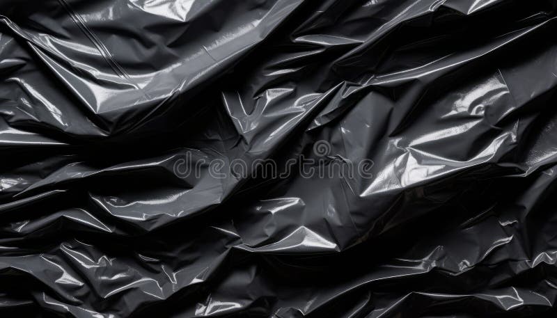 Wrinkled Plastic Wrap Texture on a Black Background Stock Illustration ...