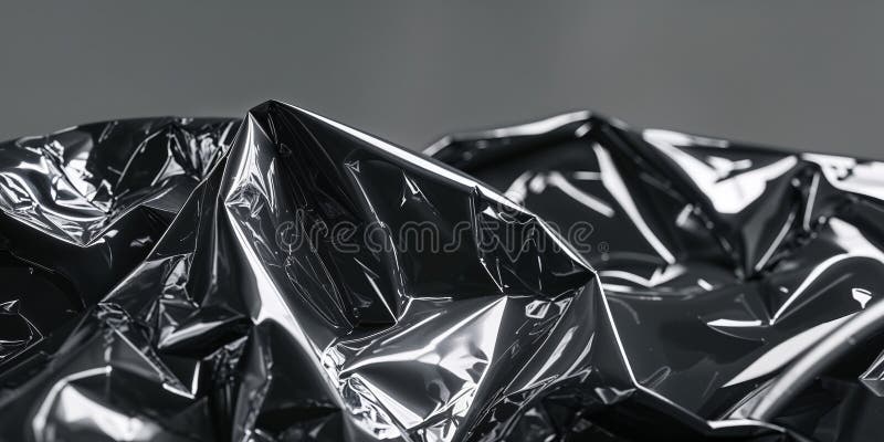 Wrinkled Shiny Dark Plastic Sheet Reflective Surface Texture Stock ...