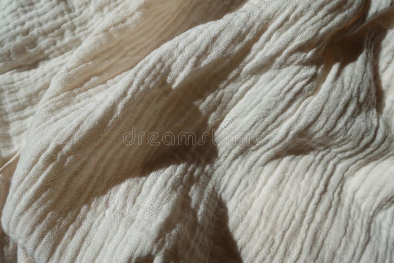 Wrinkled Thin White Cotton Muslin Fabric Stock Image - Image of ...