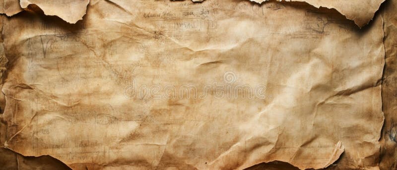 Wrinkled and Stained Vintage Paper with Torn Edges Stock Illustration ...