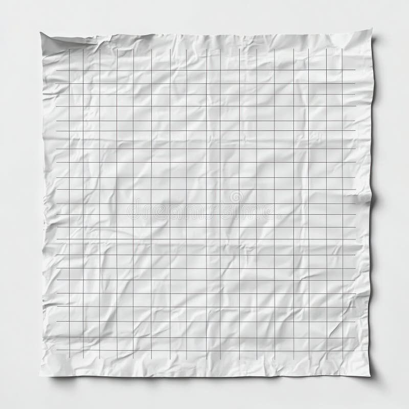 Wrinkled White Paper with Grid Pattern on a Clean Surface Perfect for ...