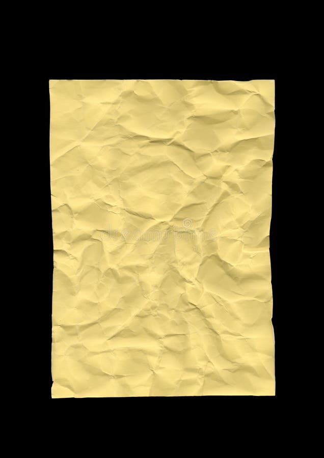 Wrinkled Yellow Paper Sheet with Full Crease Pattern. Excellent for ...