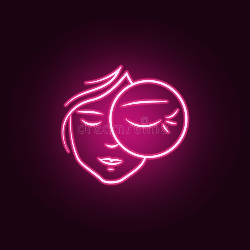 Wrinkles on the Eyes Neon Icon. Elements of Antiaging Set. Simple Icon ...