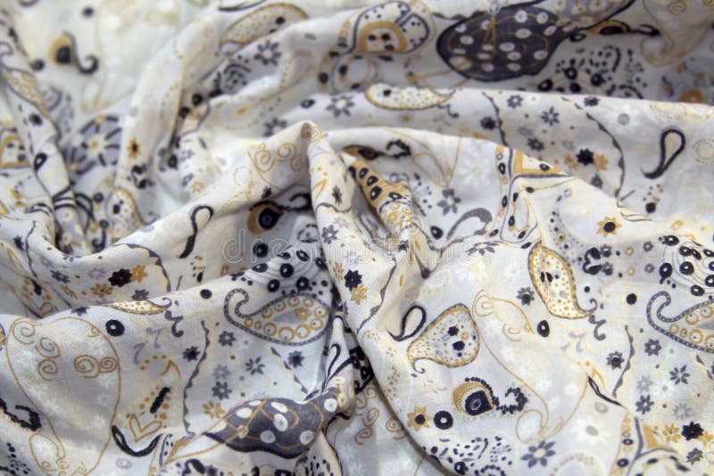 Wrinkles Light Gray Thin Fabric with a Simple Pattern Stock Image ...